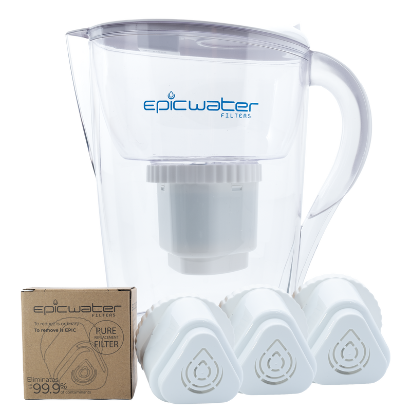 Epic Pure Water Filter Pitcher Bundle | Removes Fluoride & Lead